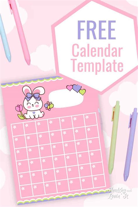 Cute Kawaii Calendars Free Printable Monthly Calendar Templates
