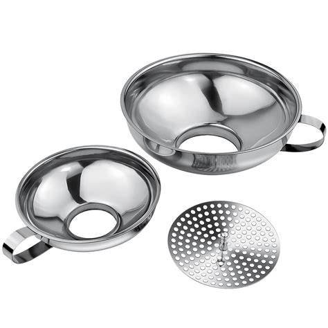 Pack Canning Funnel 3 In 1 Stainless Steel Funnel Set Wide Mouth