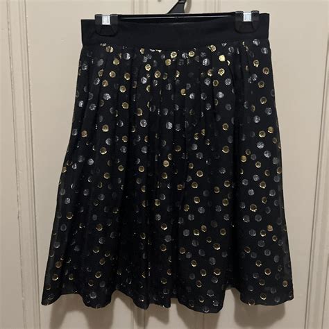 Gorman Gold And Silver Metallic Polka Dot Skirt Depop