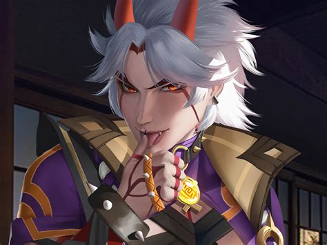 Arataki Itto Fanart Genshin Impact Videojuego De Anime 4k