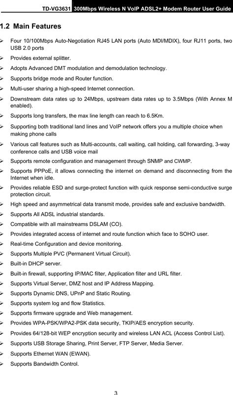 TP Link Technologies TDVG Mbps Wireless N VoIP ADSL Modem Router User Manual User S