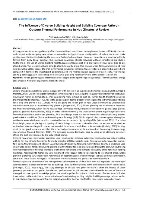 Pdf The Influence Of Diverse Building Height And Building Coverage