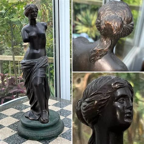 Antique 11” Bronze Figurine Venus De Milo After F Barbedienne Desk