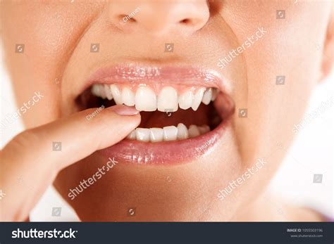 Sexy Natural Lips White Teeth Biting Stock Photo Shutterstock