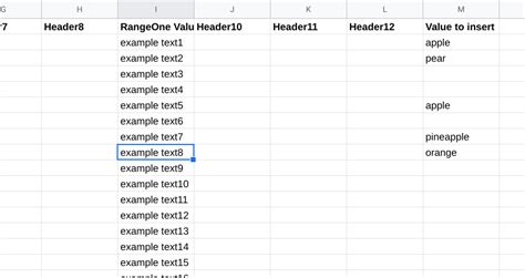 Google Sheets Script For Each Used Cell In Range 1 If Cell Value Exists In Range 2 Get Range
