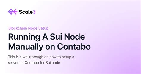 Running A Sui Node Manually On Contabo Scale3labs