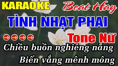 Tình Nhạt Phai Karaoke Tone Nữ Karaoke Duy Organ Beat Mới YouTube