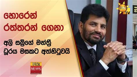 හොරෙන් රත්තරන් ගෙනා අලි සබ්‍රිගේ මන්ත්‍රී ධූරය මසකට අත්හිටුවයි Hiru