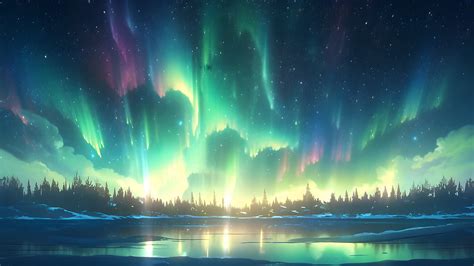Fondo De Pantalla De Estrellas De La Aurora Boreal