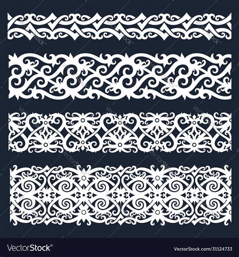 Borneo Kalimantan Dayak Ornament Set Royalty Free Vector