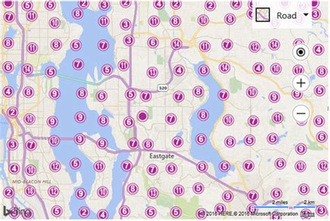 Pushpin Clustering In Bing Maps V8 Maps Blog