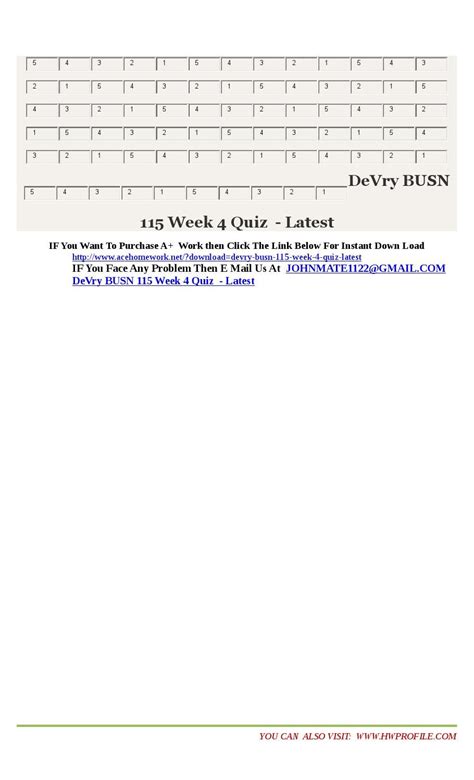 devry busn 115 week 4 quiz latest by coolbedi258 issuu