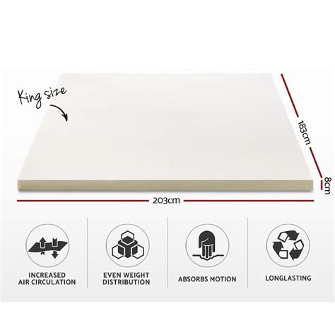 8cm Giselle Bedding Memory Foam Mattress Topper Wcover Size King Big W