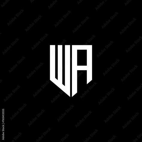 Wa Letter Logo Design With Black Background In Illustrator Vector Logo