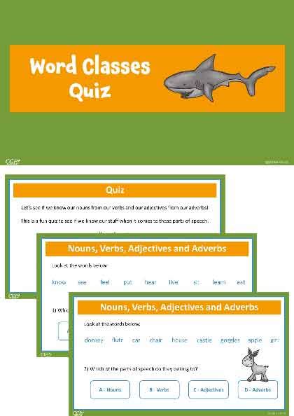 Word Classes Quiz Year 3 Cgp Plus