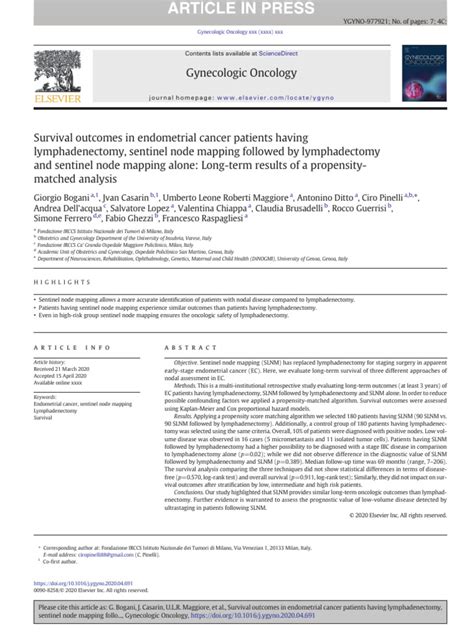 Survival Outcomes In Endometrial Cancer Patients Having Lymphadenectomy