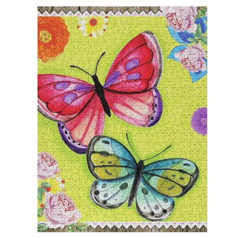 Great Jigsaw Puzzles For Adults 500 Piece Spring Butterfly Rose Flowers