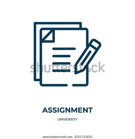 Assignment Icon Linear Vector Illustration University Stock Vector Royalty Free 2221712635