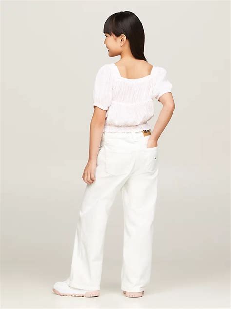 Witte Jeans Met Wijde Broekspijpen Denim Tommy Hilfiger