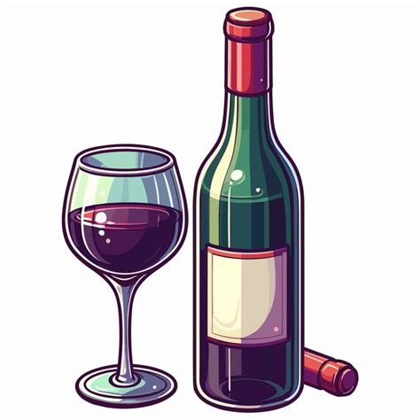 A Bottle Of Wine And A Glass Of Wine Vector Premium Ai Generated Vector