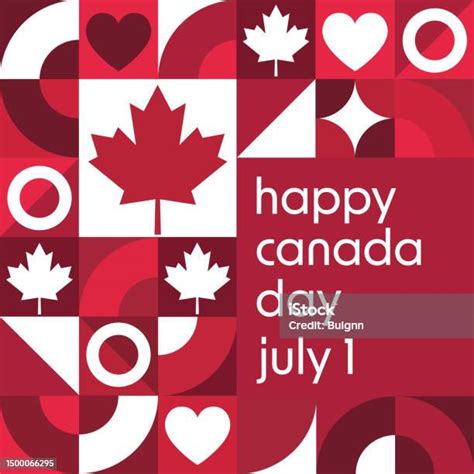해피 캐나다의 날 7월 1일 휴일 개념 배경 배너 카드 텍스트 비문이있는 포스터에 대한 템플릿 벡터 Eps10 그림입니다 Canada Day에 대한 스톡 벡터 아트 및 기타