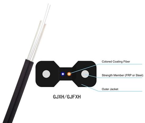FTTH Gjxh Gjyxch 2 Fibres Drop Cable Indoor Outdoor FRP Steel Wire