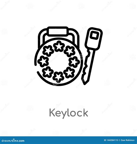 Outline Keylock Vector Icon Isolated Black Simple Line Element Illustration From Gdpr Concept