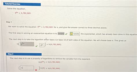 Solved Tutorial ExerciseSolve The Equation X Step Chegg Com