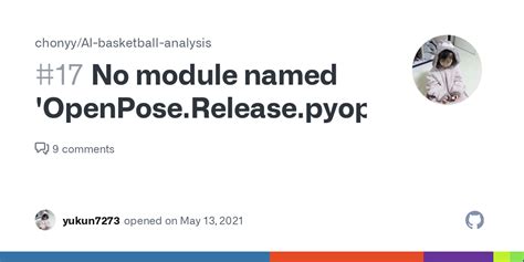No Module Named OpenPose Release Pyopenpose Issue 17 Chonyy AI Basketball Analysis GitHub