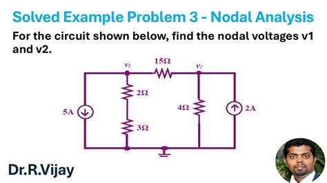 Solved Example Problem 3 - Nodal Analysis #bee - YouTube