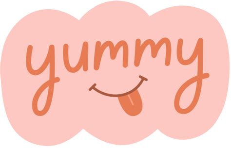 Yummy Speech Bubble Expression Sticker 素材 Canva可画