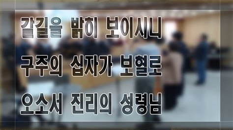 갈길을 밝히 보이시니 구주의 십자가 보혈로 오소서 진리의 성령님 Youtube