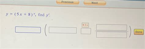 Solved Y 5x 8 X Find Y Chegg Com