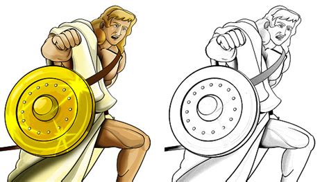 흰색 배경에 로마 또는 그리스 고대 캐릭터 전사 또는 검투사만화 스케치 장면 일러스트 검투사에 대한 스톡 벡터 아트 및 기타 이미지 검투사 고대의 고풍스런 Istock