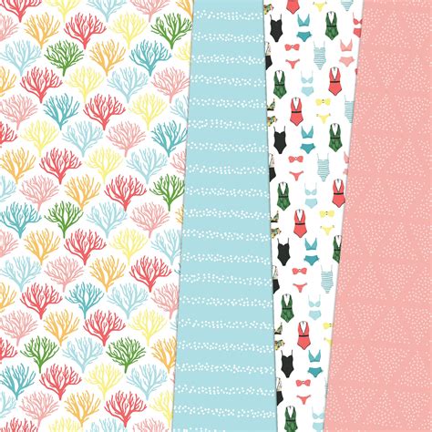 Summer Digital Paper Summer Clipart Scrapbook Paper Etsy