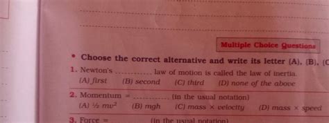 Momentum In The Usual Notation Filo