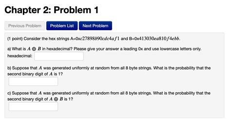Solved 1 Point Consider The Hex Strings