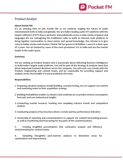 Product Analyst New Pdf Analysis Forecasting