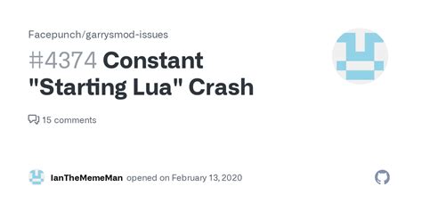 Constant Starting Lua Crash · Issue 4374 · Facepunchgarrysmod Issues · Github