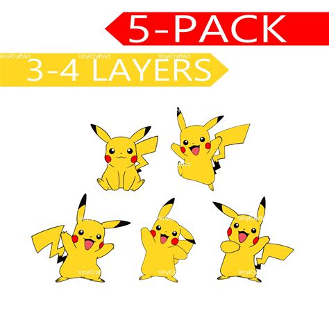 Pikachu Svg Pokemon Svg 3 Layers Svg Files For Cricut Svg Pikachu