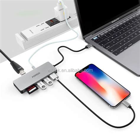 Forida Usb Type C Hub 4k Hdm Pd Charging Port Aluminum 7 In 1 Usb C