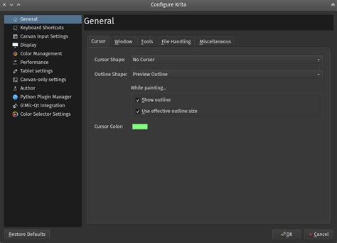 General Settings — Krita Manual 5 2 0 Documentation