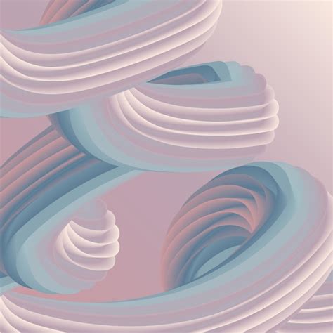 그라디언트 휘어진 선과 나선 모양의 추상적인 배경 베이지 3d 효과 유체 흐름 물결 ⁇ 터 그림 프리미엄 벡터