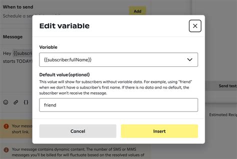 personalize campaign messages with dynamic links and variables attentive