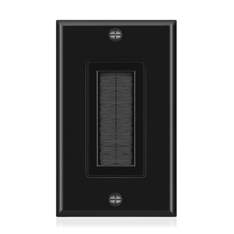 Tnp Brush Wall Plate Single Gang Black Brush Plate Cable Pass Through