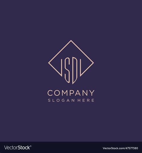 Initials Sd Logo Monogram With Rectangle Style Vector Image