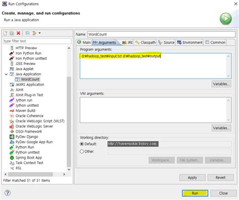 Hadoop Window10 X64 Eclipse에서 Mapreduce Debug