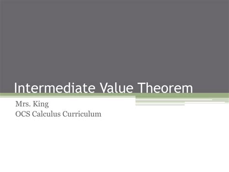 PPT Intermediate Value Theorem PowerPoint Presentation Free Download ID 6633072