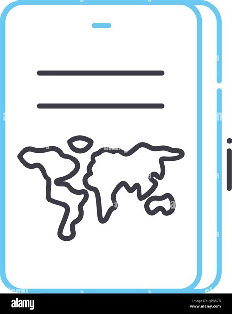 Passport Line Icon Outline Symbol Vector Illustration Concept Sign