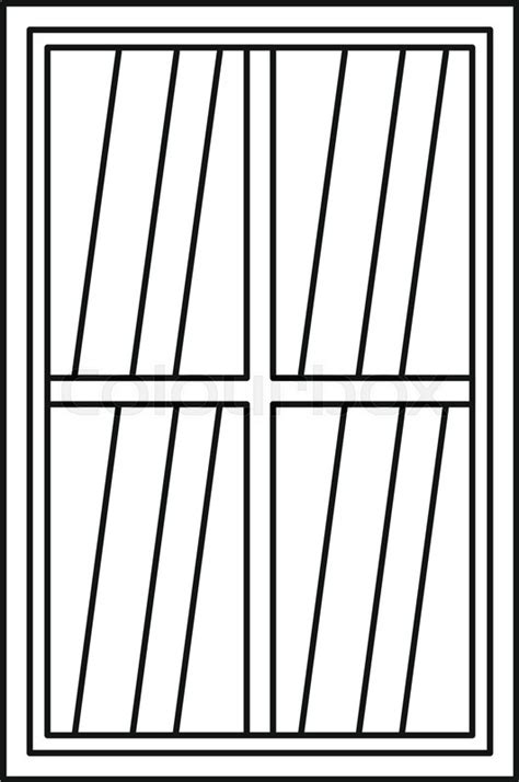 White Rectangle Window Icon In Outline Stock Vector Colourbox